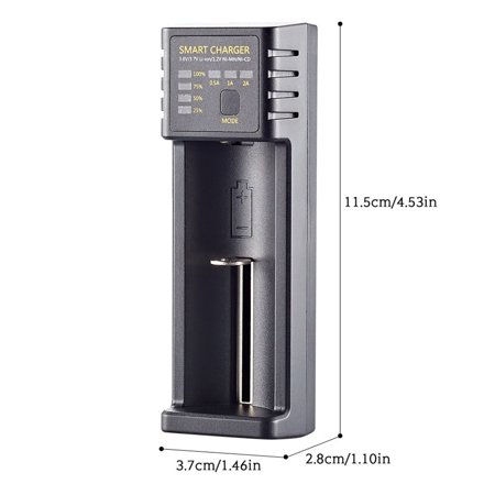 Battery Charger USB Smart Single Slot Cell Charging Adapter 18650 ...