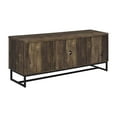 Myles Rustic Oak Herringbone 2-Door TV Console, Wood Media Stand ...