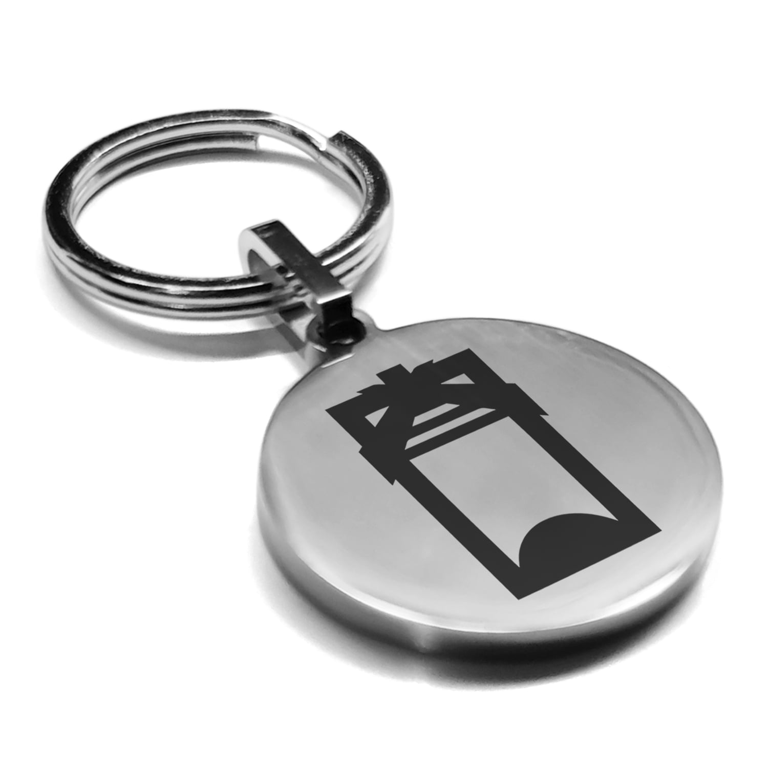 Stainless Steel Toki (Adze) Maori Symbol Round Medallion Keychain ...