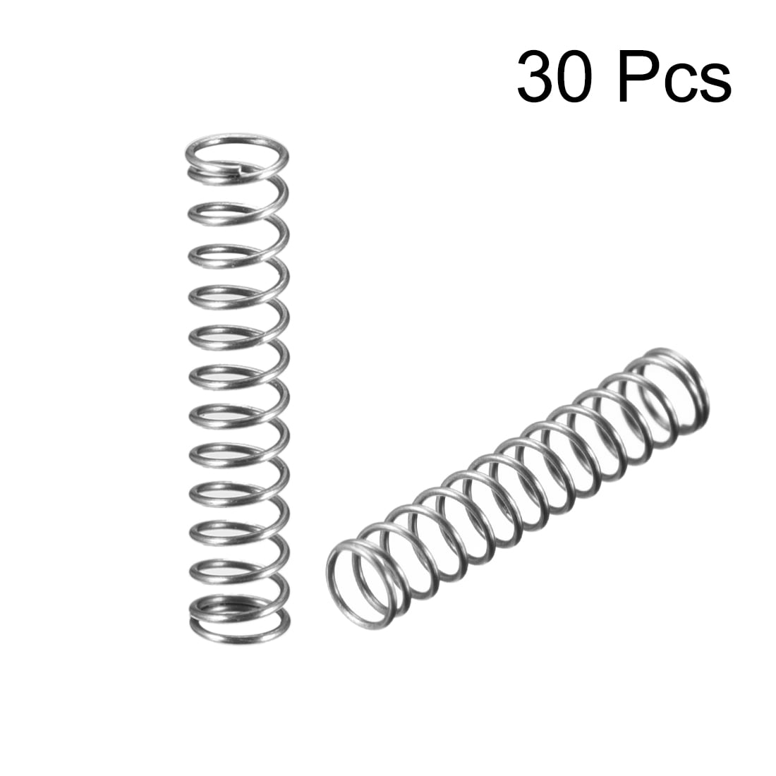 0.3x3x15mm Stainless Steel Coil Extended Compressed Spring 30Pcs ...