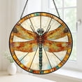 Botanical Dragonfly Scene Stained Glass Suncatcher – Window Art ...