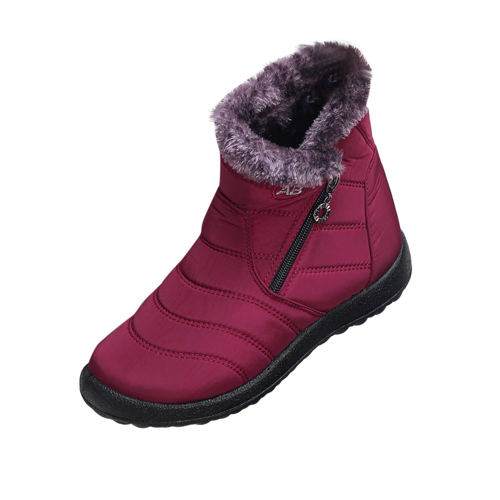 Click here for Generic Red Round Toe Side Zipper Winter Boots For... prices