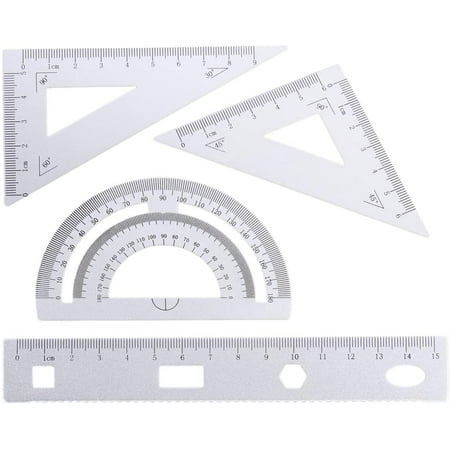 yayagoli 4PCS Metal Ruler Set Geometry Tool Set Aluminum Triangular ...