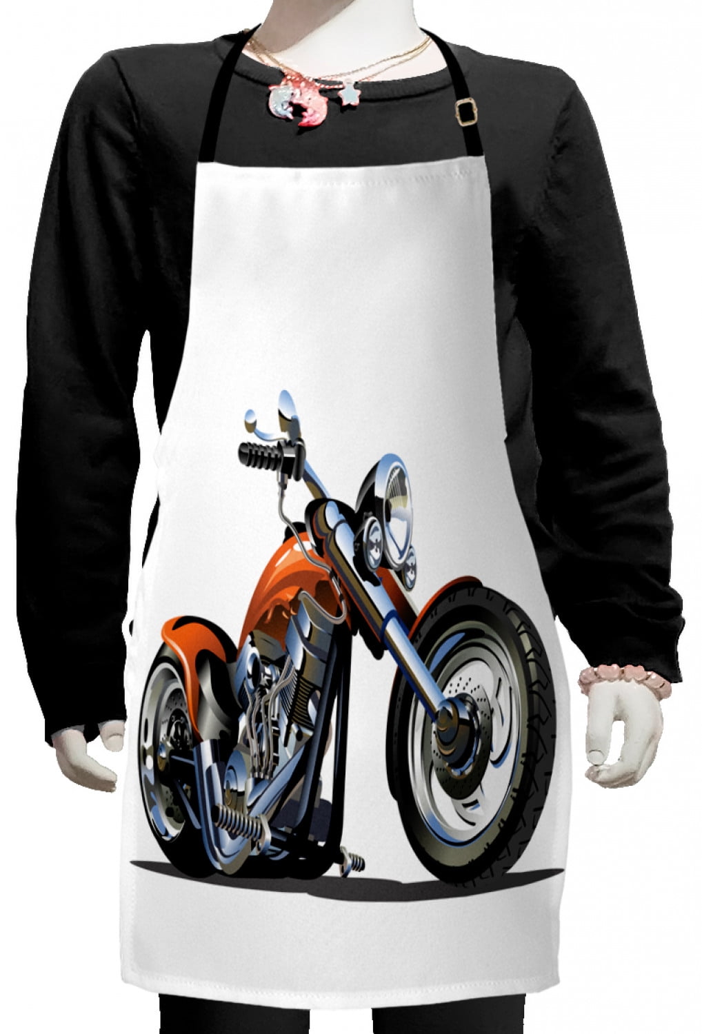 Motorcycle Kids Apron, Adventure Motorbike Image Motorcyclist Adventure ...