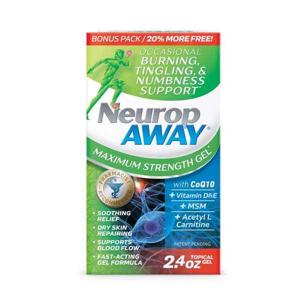 NeuropAWAY BONUS Maximum Strength Gel 2.4oz; Nerve Support Formula ...