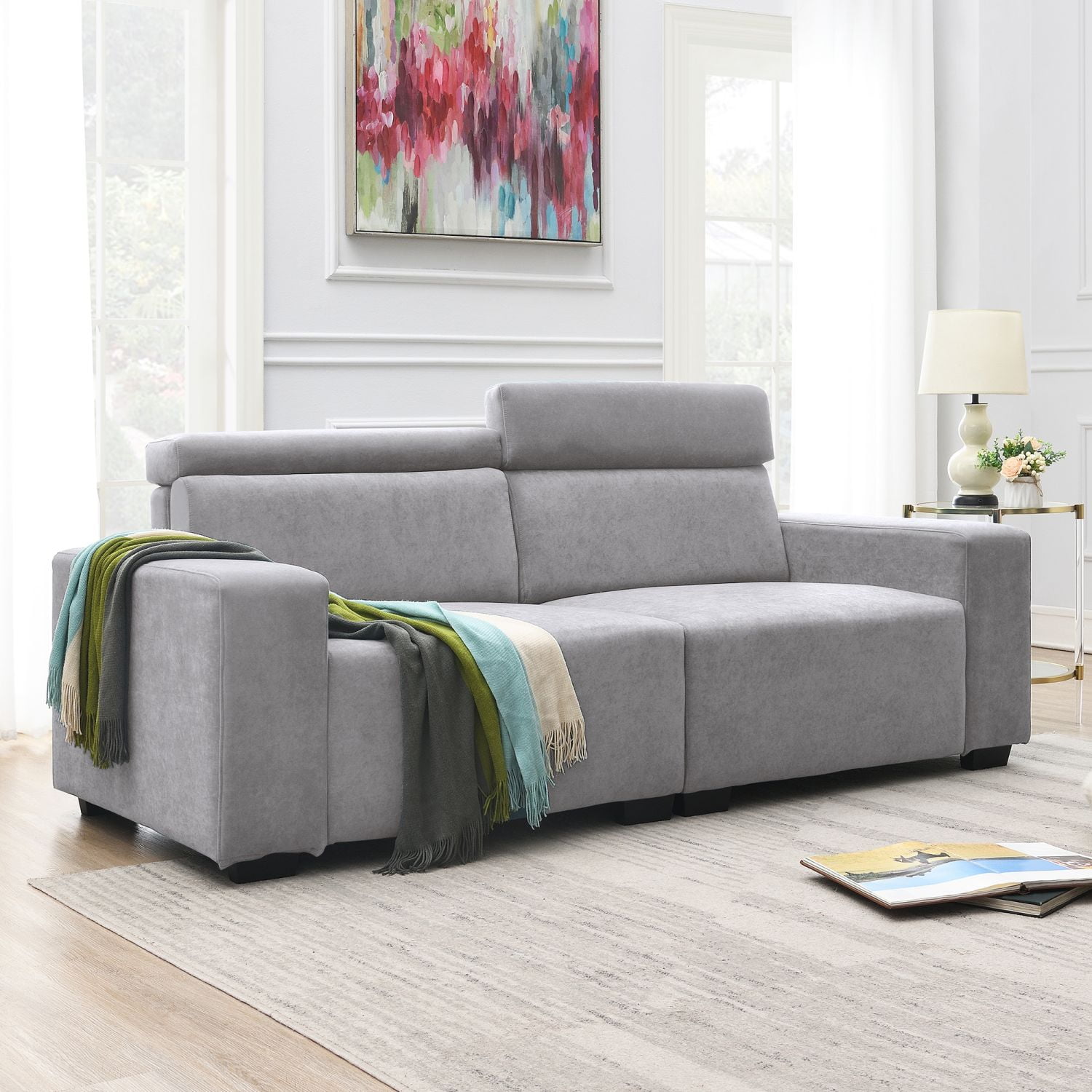 2-Seater Sectional Sofa Couch, Loveseat Sofa with Multi-Angle ...