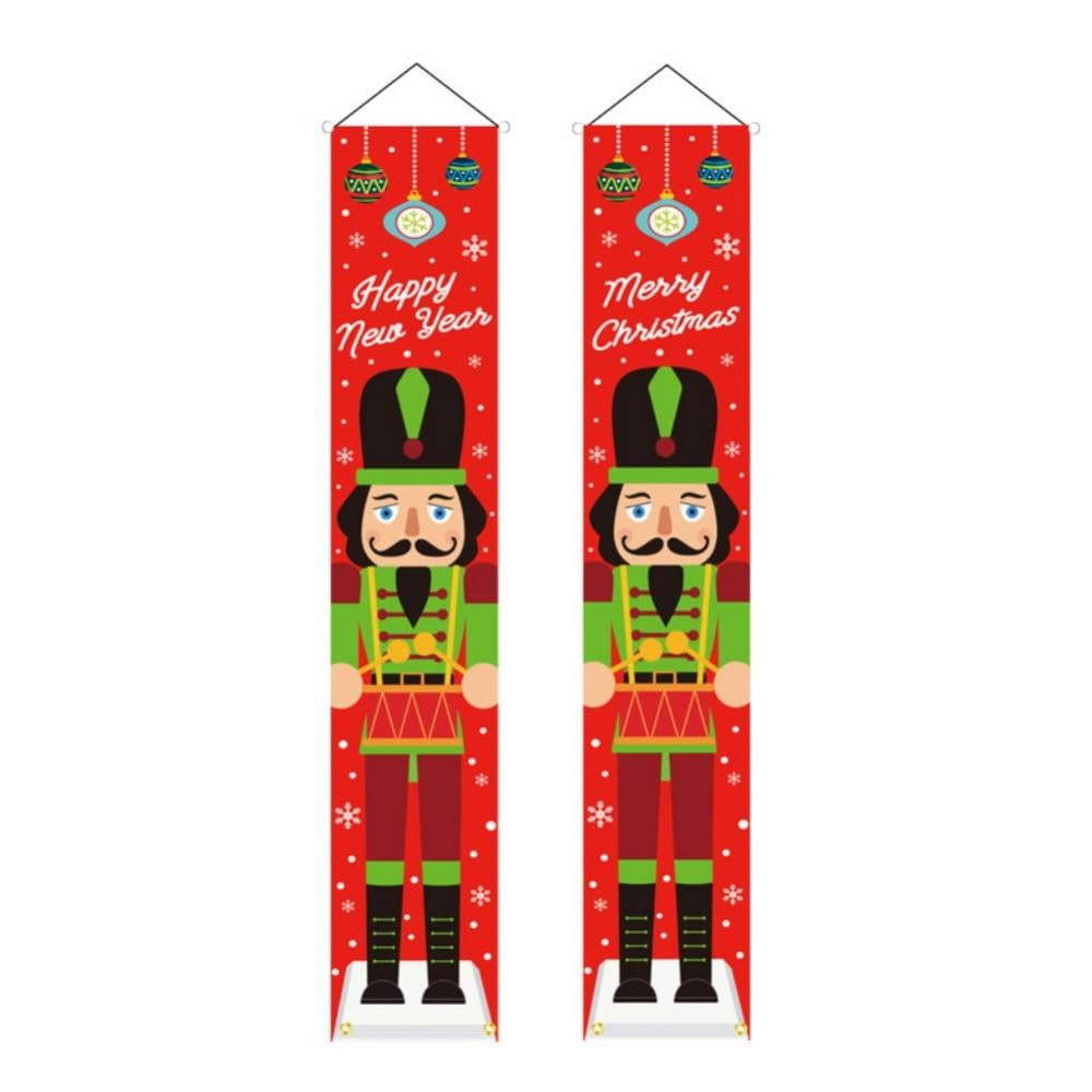 Nutcracker Porch Sign, Christmas Winter Holiday Hanging Banner Flag for ...