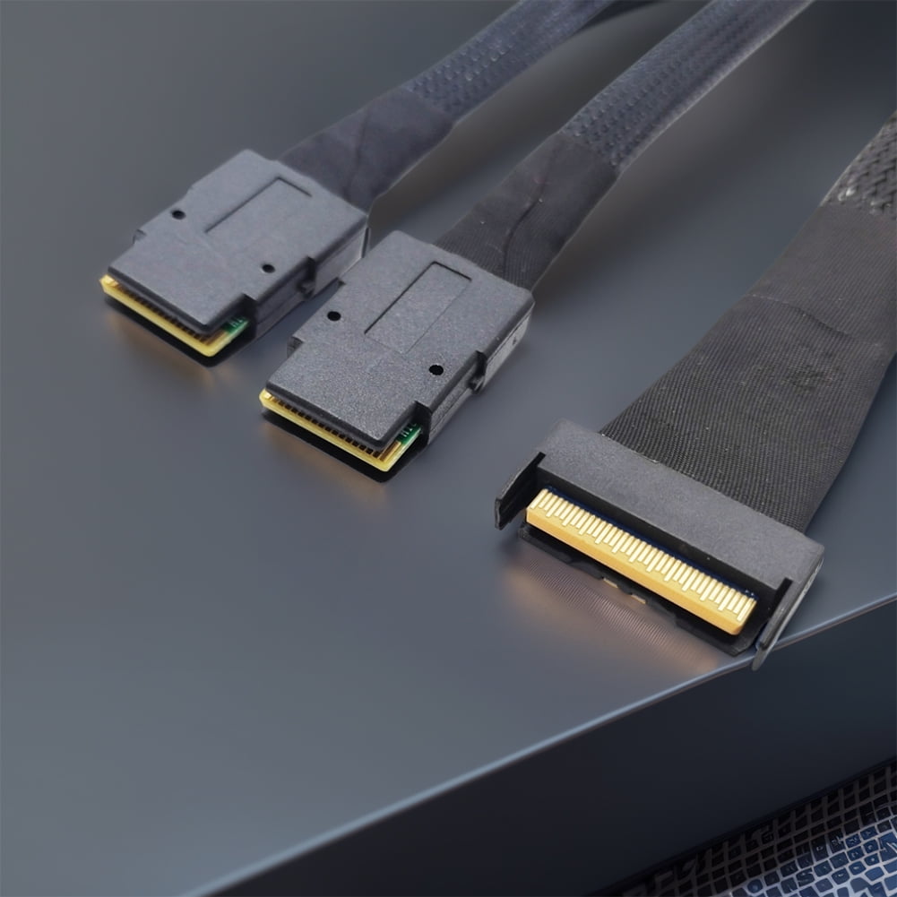 Cable de conexión de servidor de Cable PCIE5.0 MClO X8 MCIO 8i(74P) a 2 puertos SFF-8087 ...