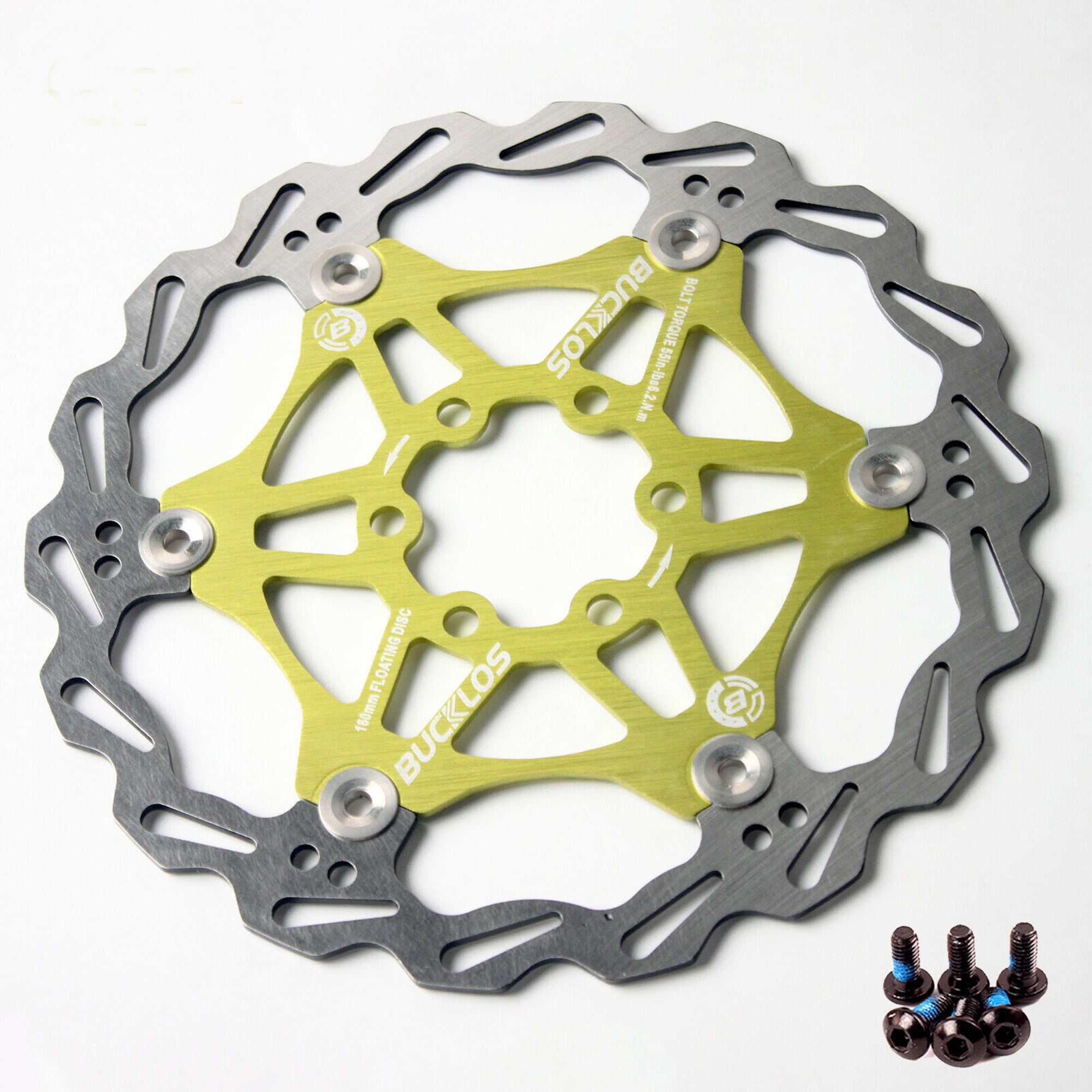 BUCKLOS 160/180/203mm Floating Disc Brake Rotor, Stainless Steel MTB ...