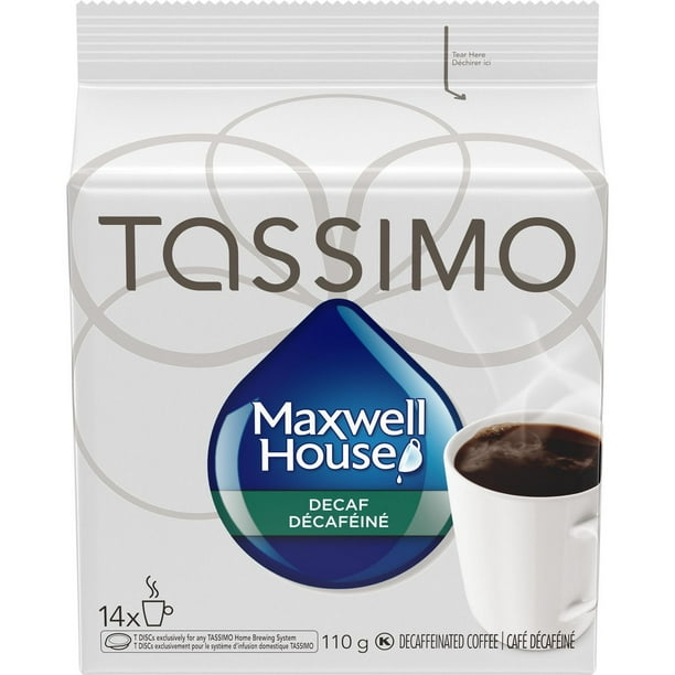 Tassimo Maxwell House Decaf Coffee Single Serve T-Discs, 14 T-Discs ...