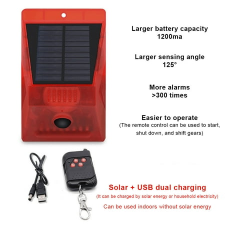 Solar Rechargeable Waterproof Hallway Garage Motions Sensor Alarms ...