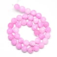 1 Strand Natural White Jade Bead Strands Dyed Frosted Round Hot Pink 8 ...