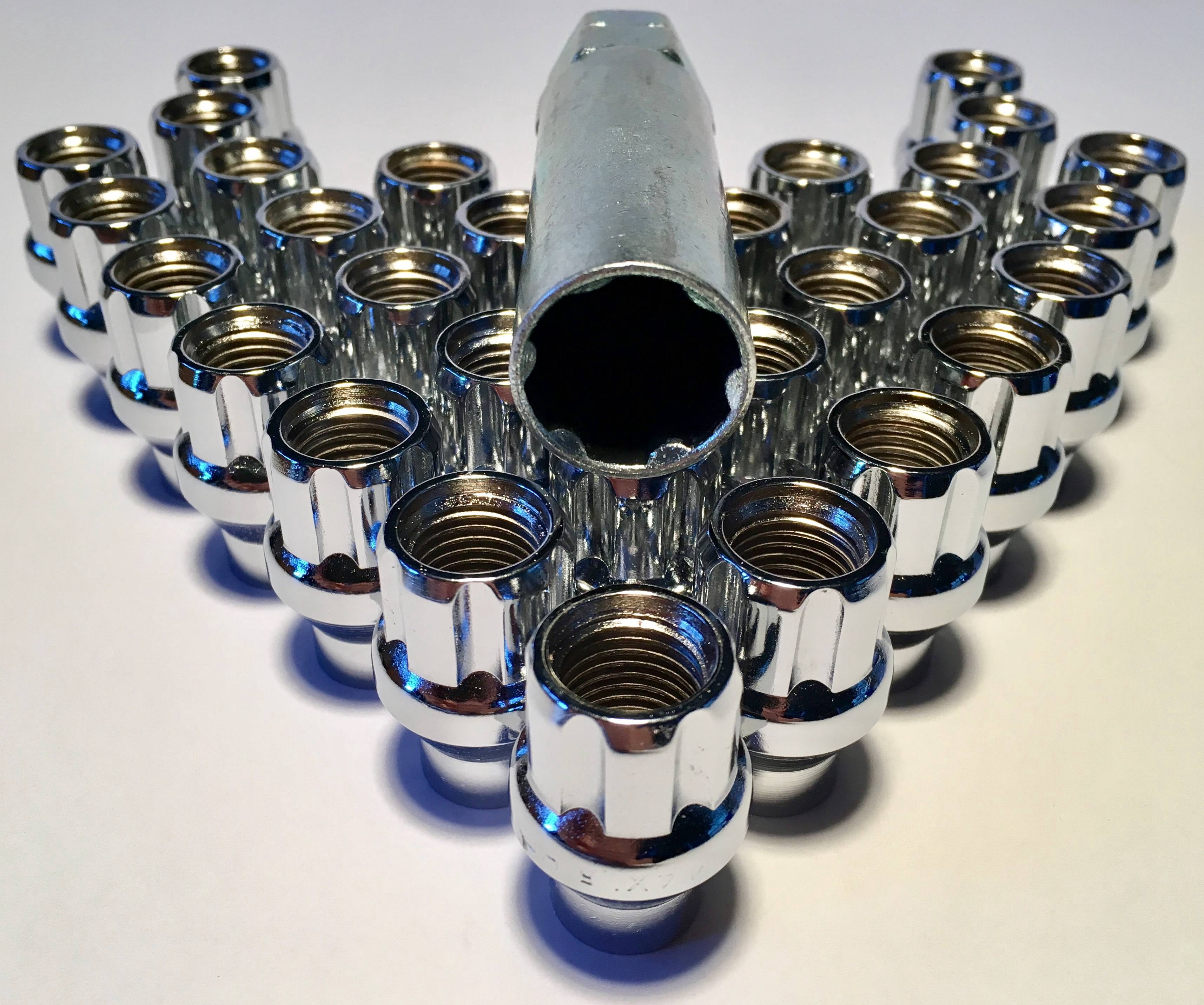 32 Open End 14x1 5 Chrome 6 Spline ET Truck Lug Nut Large Diameter 32 Open End 14x1 5 Chrome 6 Spline ET Truck Lug Nut Large Diameter