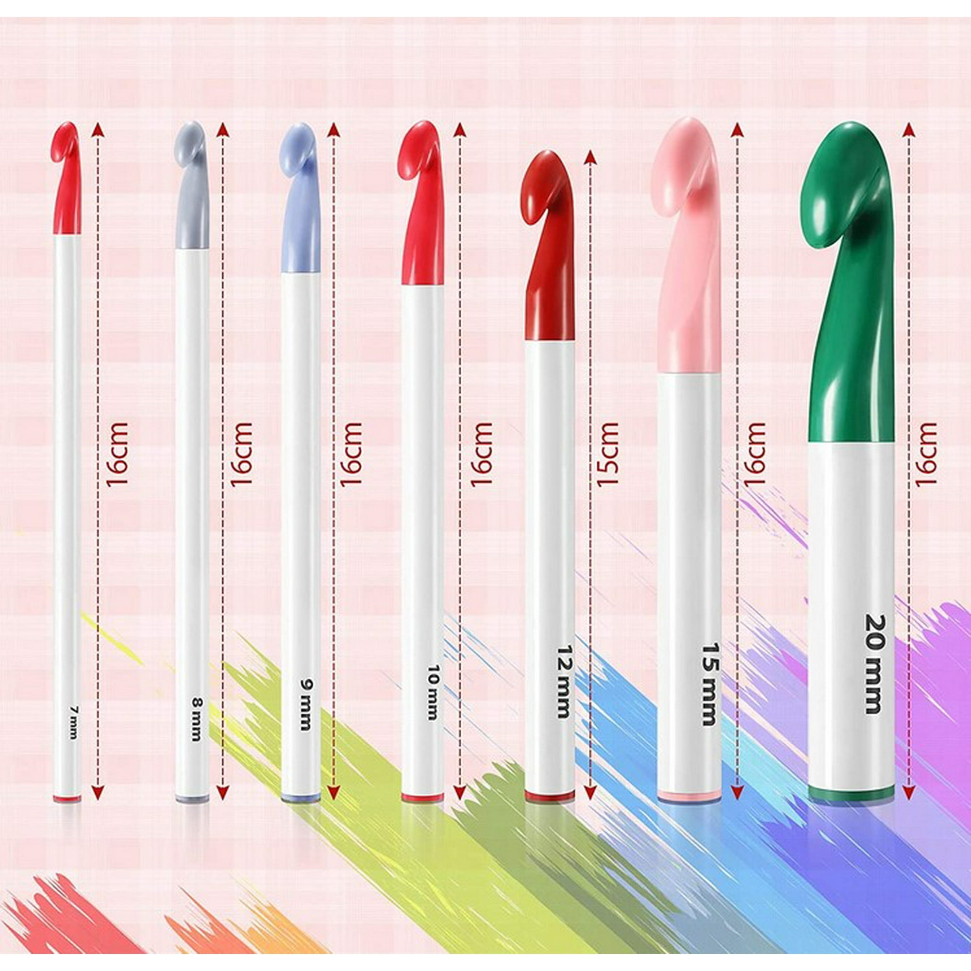 Click here for Ruzhgo 7 Pieces Huge Plastic Crochet Hook Set 20 M... prices