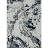 Luxe Weavers Modern Large Abstract Marble Blue 8x10 Area Rug for Living ...