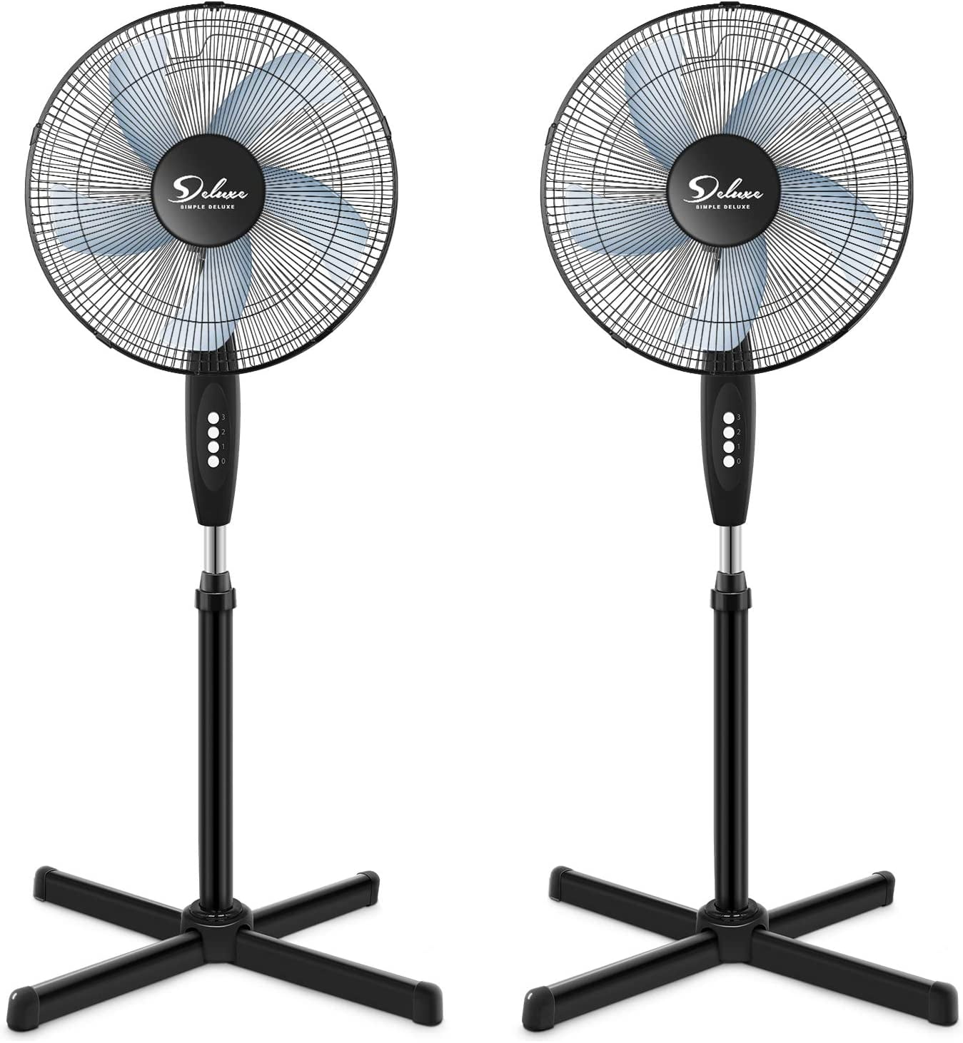 Simple Deluxe Oscillating 16'' Fan Portable Pedestal Fan| 3-Speed| 90 ...