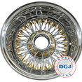 DGJ WHEELS 13x7 Rev 72 Diamond Spokes Gold Nip+Hub Ring Lowrider Wire ...