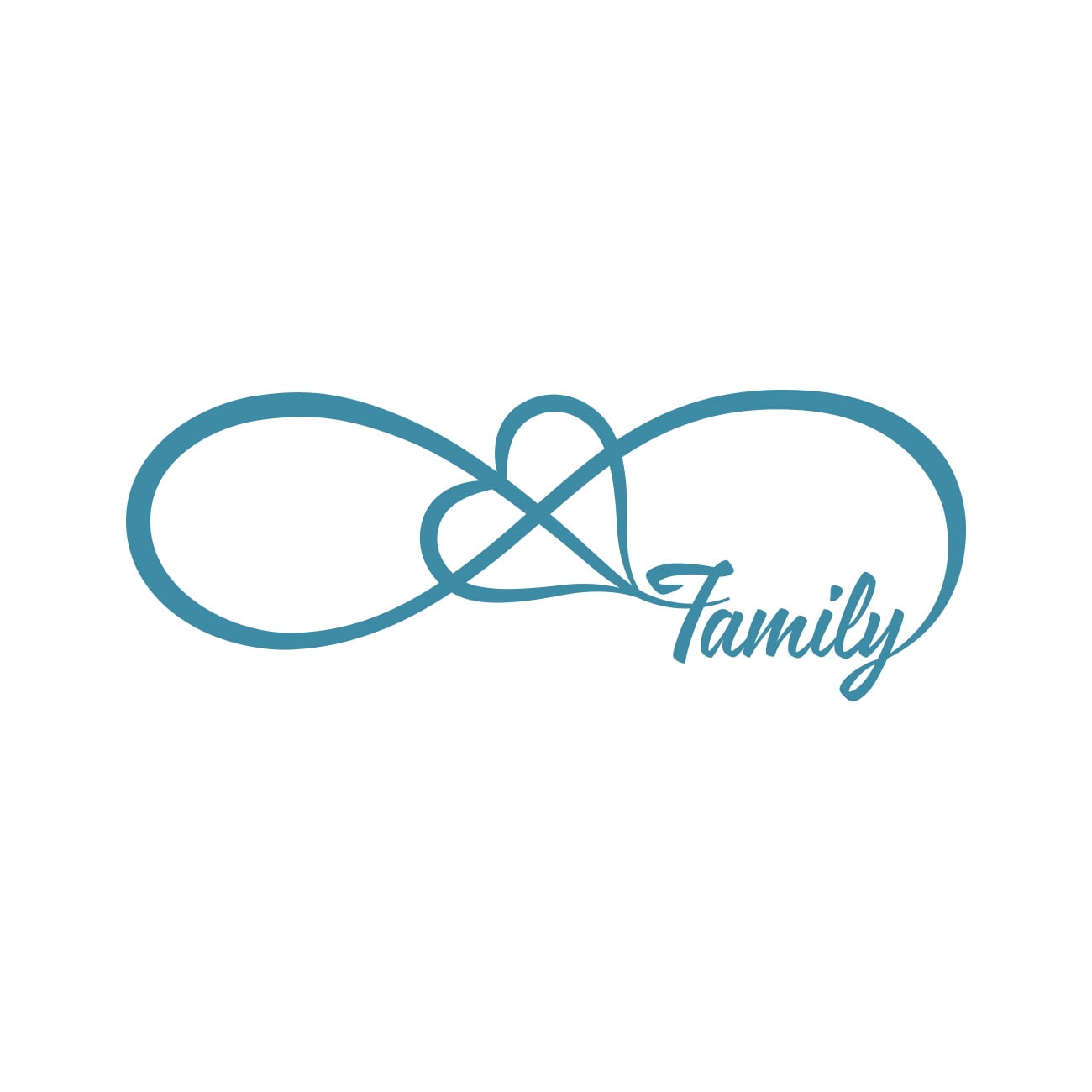 Family Love Heart Infinity Forever Symbol Sticker Decal Die Cut - Self ...