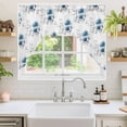 Blue Poppy Flowers Kitchen Curtains Swag Valance for Windows/Bathroom ...