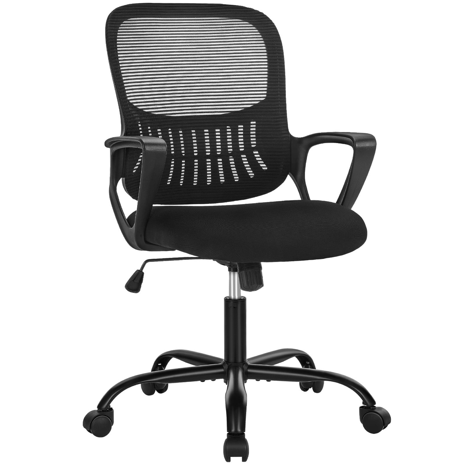 edx Mid Back Ergonomic Desk Chair with Wheels, Lumbar Support for Home ...