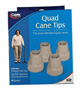 Carex Quad Cane Tips 5/8" Metal Reinforced 4 ct (A705) GREY - Walmart.com