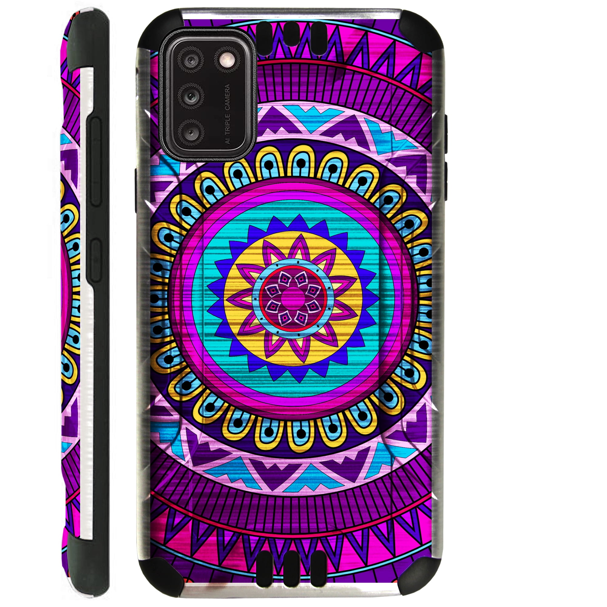 Compatible with TCL A3X Brushed Metal Texture Hybrid Silver Guard Phone ...