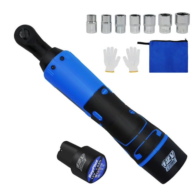 Cordless Electric Ratchet Wrench Kit 30 Ft-lb 3/8" Power Ratchet Wrench ...