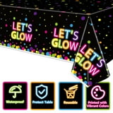 4 Pack Glow Party Tablecloth Supplies - Glow Neon Plastic Birthday ...