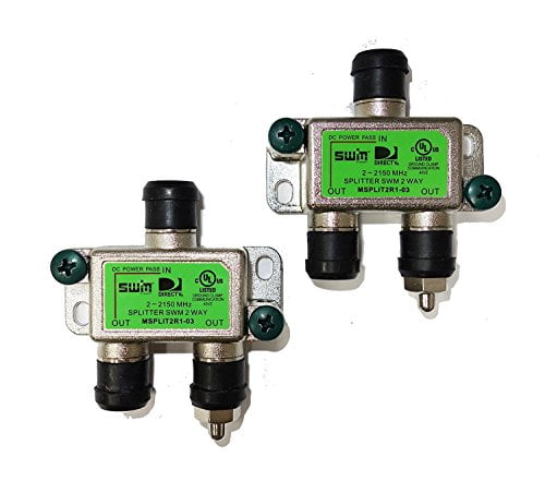Directv SWM Approved 2-Way Wide Band Splitter (2-Pack) - Walmart.com