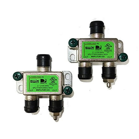 Directv SWM Approved 2-Way Wide Band Splitter (2-Pack) - Walmart.com