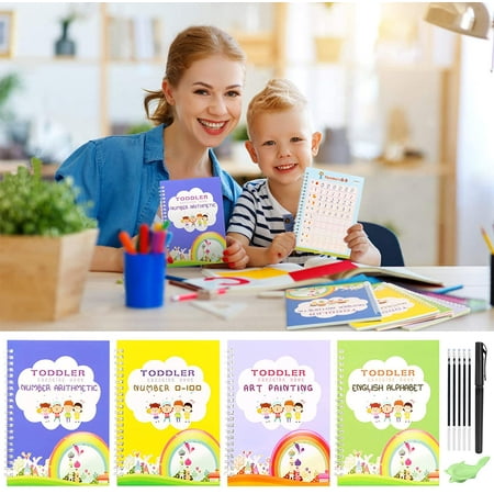 Magic Copy Practice Book Copybook Letters Set 4 Pack with Pens Refills ...