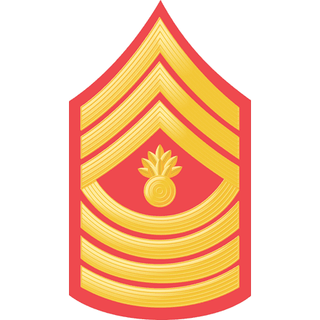 3.8 Inch USMC E-9 MASTER GUNNERY SERGEANT RED / GOLD CHEVRON VINYL ...