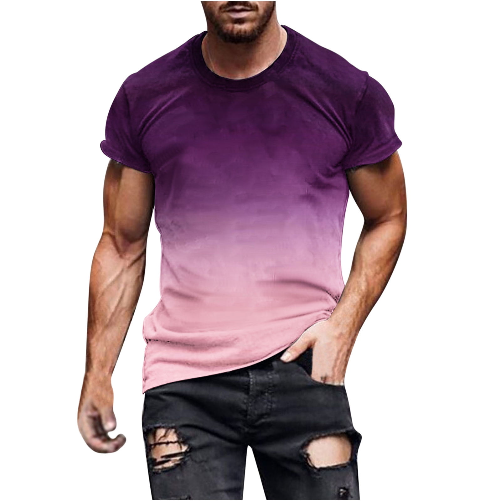 Click here for Faiwad Mens Gradient Short Sleeve T-Shirts Casual... prices