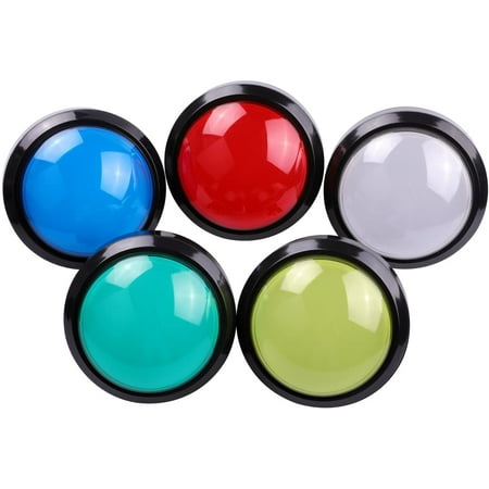Finydr 5 Pcs Arcade Push Button 100mm Dome Shaped Jumbo LED Illuminated Self-resetting Button ...