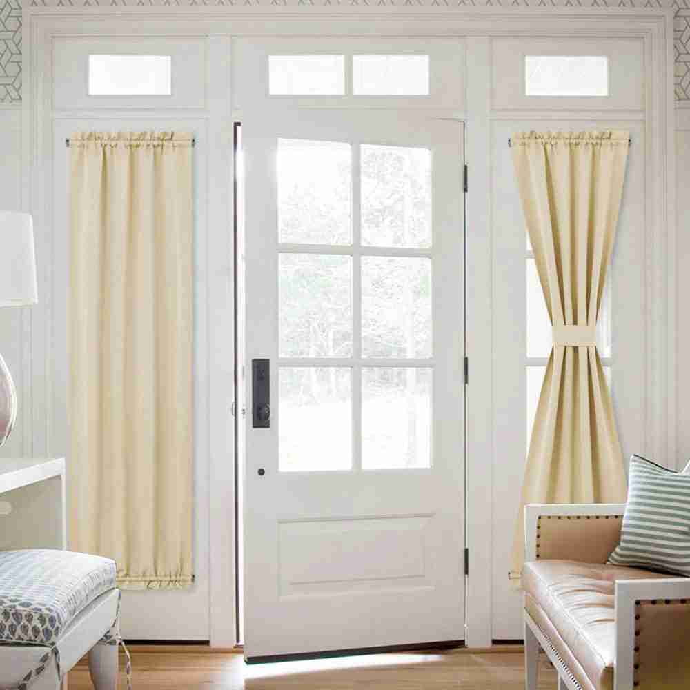 French Style Door Curtains, Blackout Thermal Insulated Sidelight Door ...