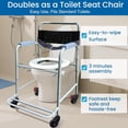 Rolling Shower Chair with Wheels Bedside Commode Transport Wheelchair ...