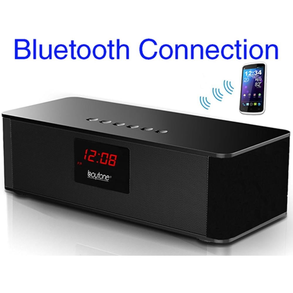 Black BT Clock Radio with Red LED BT-87CR - Walmart.com