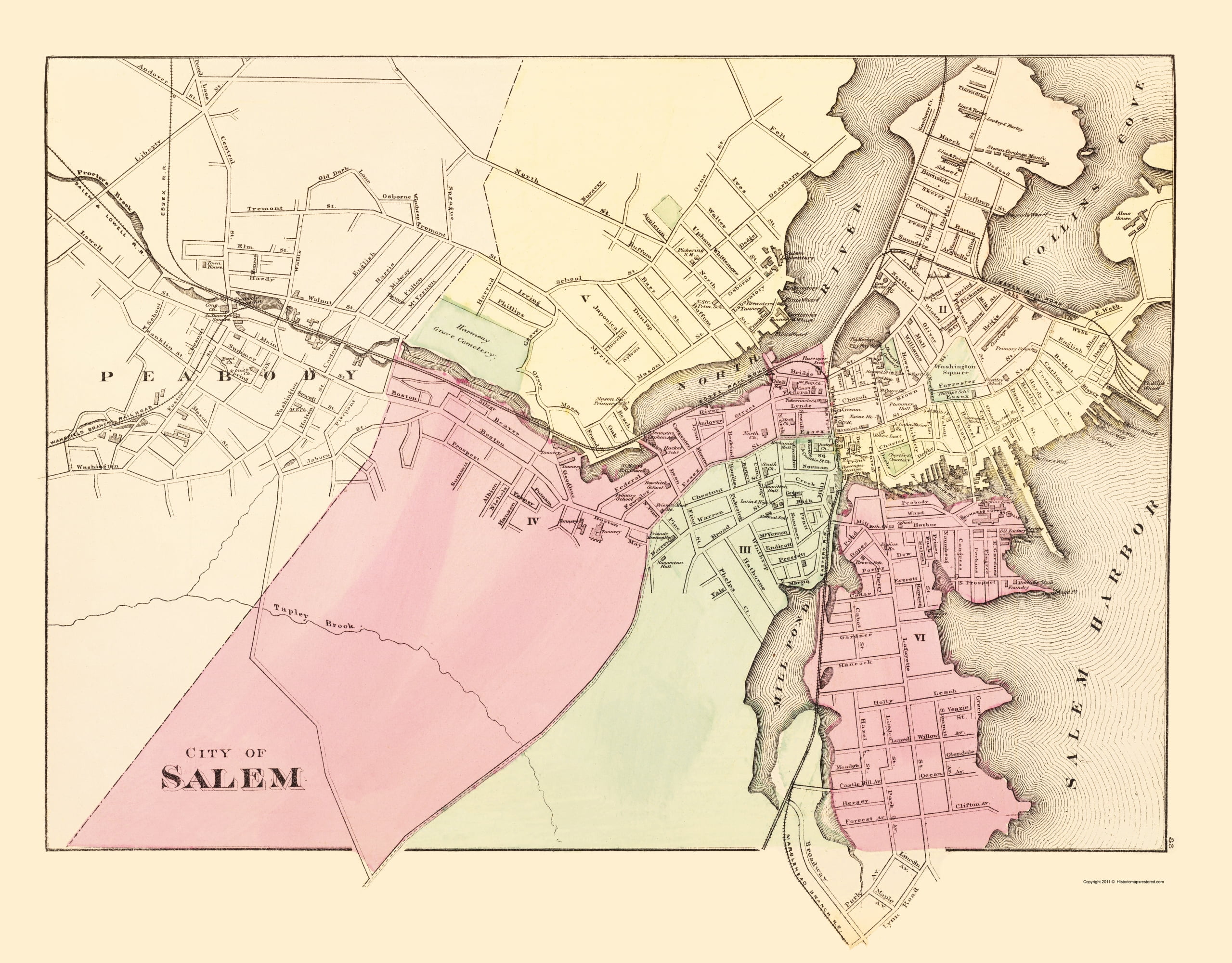 Salem Massachusetts Walling 1871 2300 X 2942 Matte Canvas