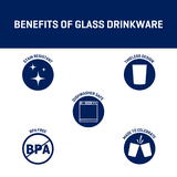 Mainstays Arabella Drinking Glass, 16 oz Clear Tumbler for Water, Juice ...