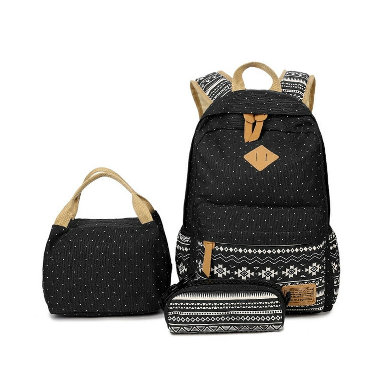 Black Canvas Backpacks For Girls