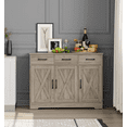 Homfa 42.5'' Kitchen Buffet Sideboard, 3 Drawers, Barn Doors, Adjustable Shelf, Wash Gray ...