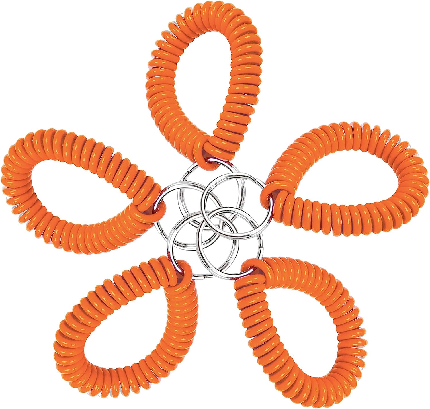 2" Spiral Wrist Coil with Steel Key Ring, Multi-Color Flexible Wrist ...