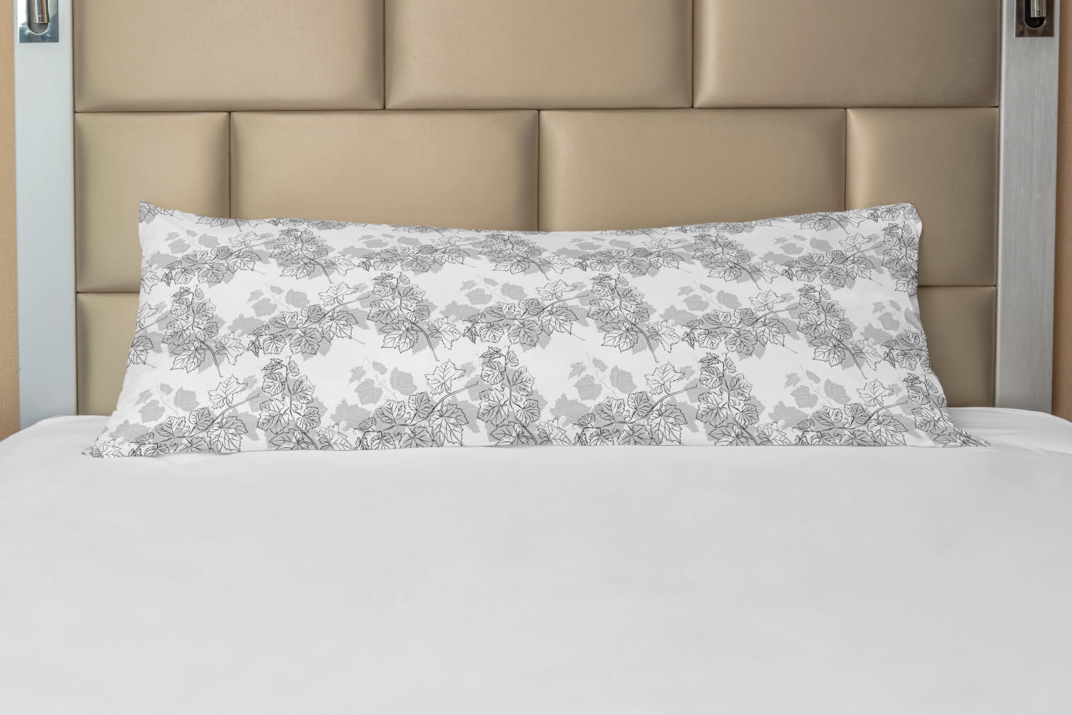 Grey Body Pillow Case Cover with Zipper, Spherical Disc Shaped Internal ...