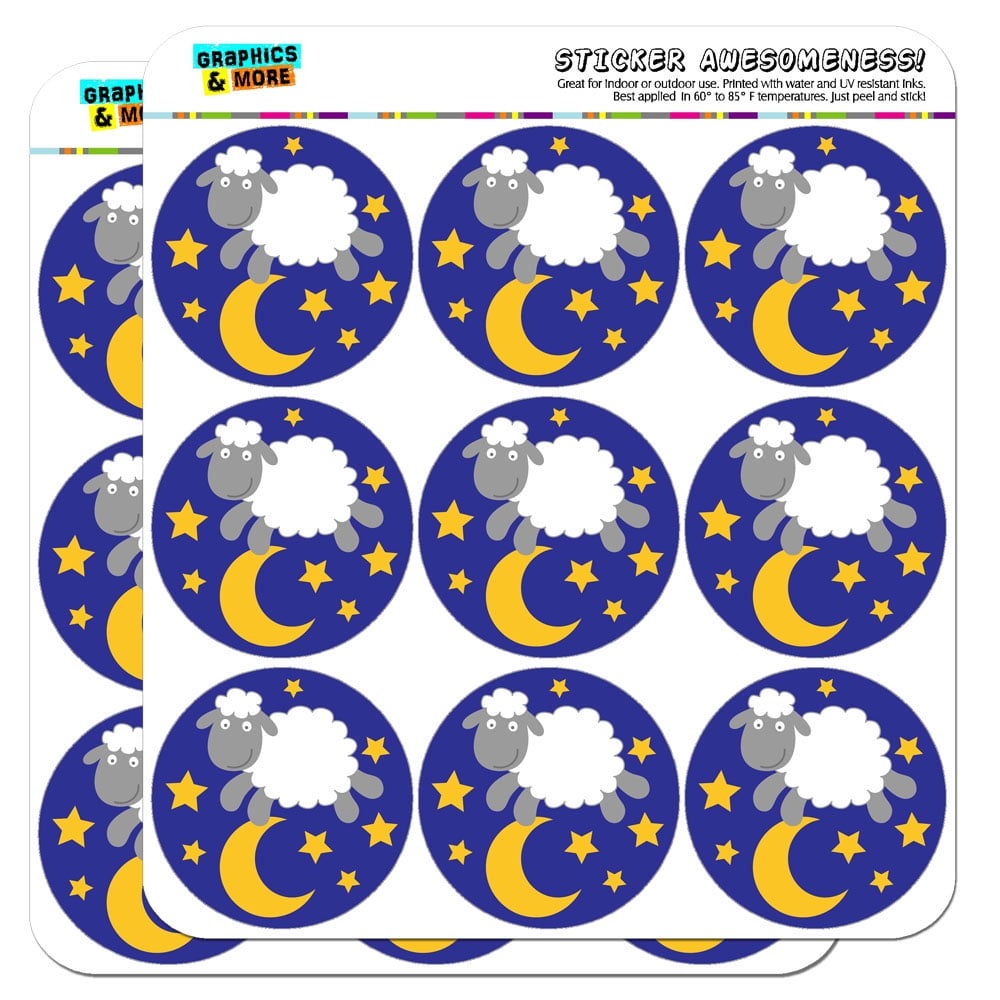 Counting Sheep Jumping Over The Moon 2" Scrapbooking Crafting Stickers ...