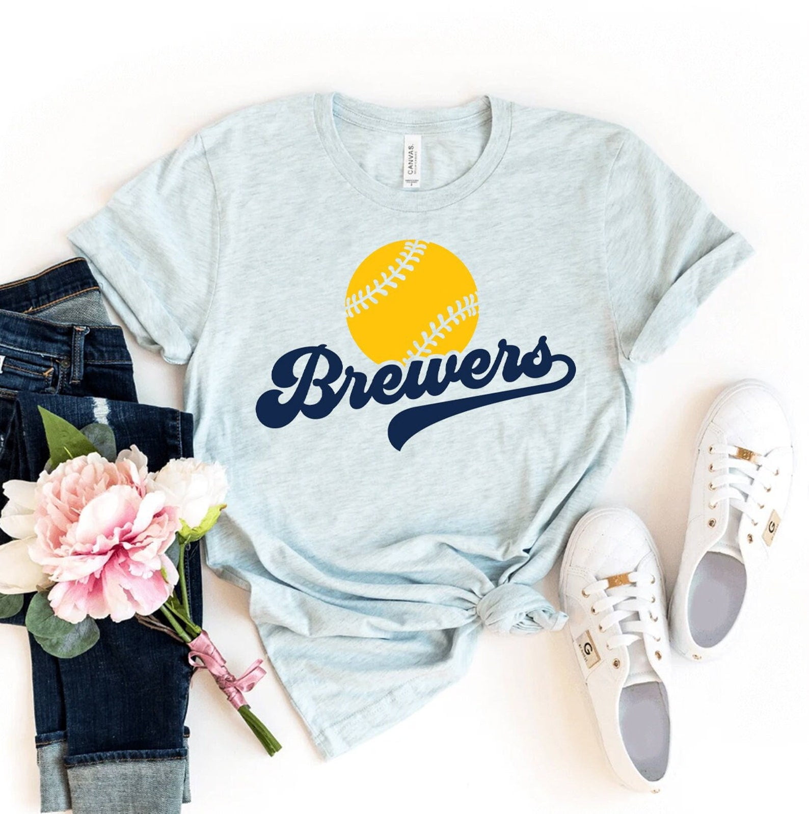 Brewer T-shirt Beer Shirt Baseball Gift Game Day Top Shirts Mama Women ...