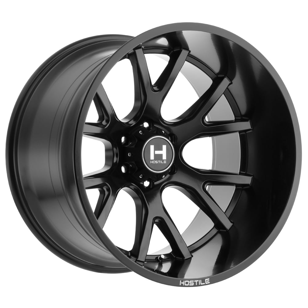 20" Inch Hostile H113 Rage 20x9 8x165.1(8x6.5") +12mm Satin Black Wheel ...