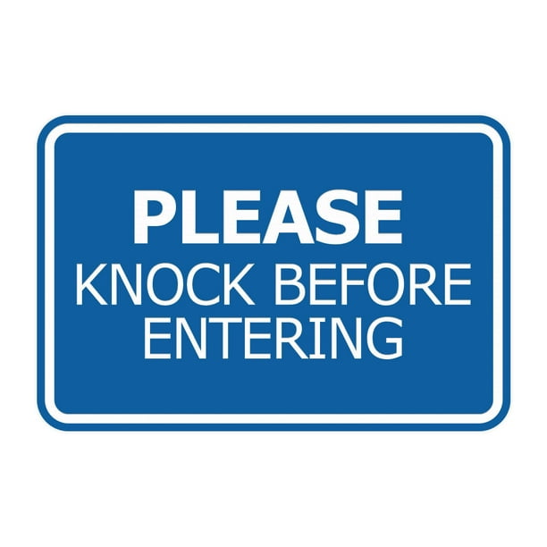 Signs ByLITA Classic Framed Please Knock Before Entering Sign (Blue ...