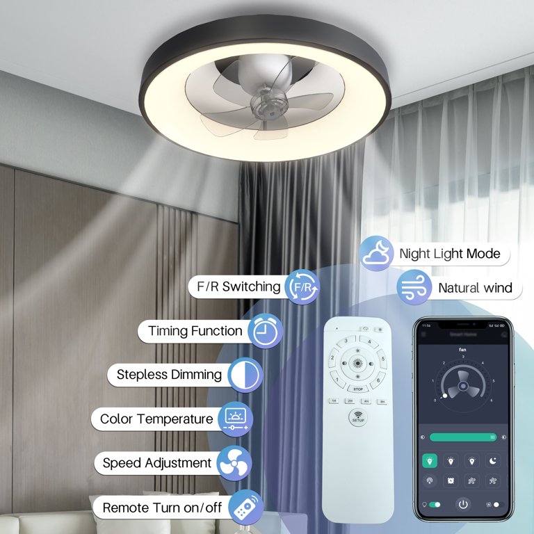 Oscillating Ceiling Fan With Remote | Shelly Lighting