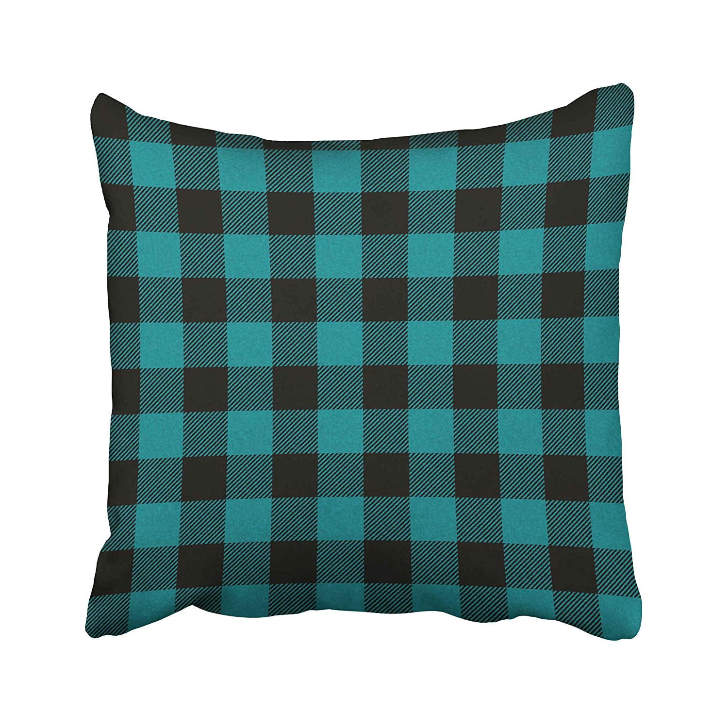 ARTJIA Black Autumn Teal Buffalo Plaid Blue Bright Cabin Check ...