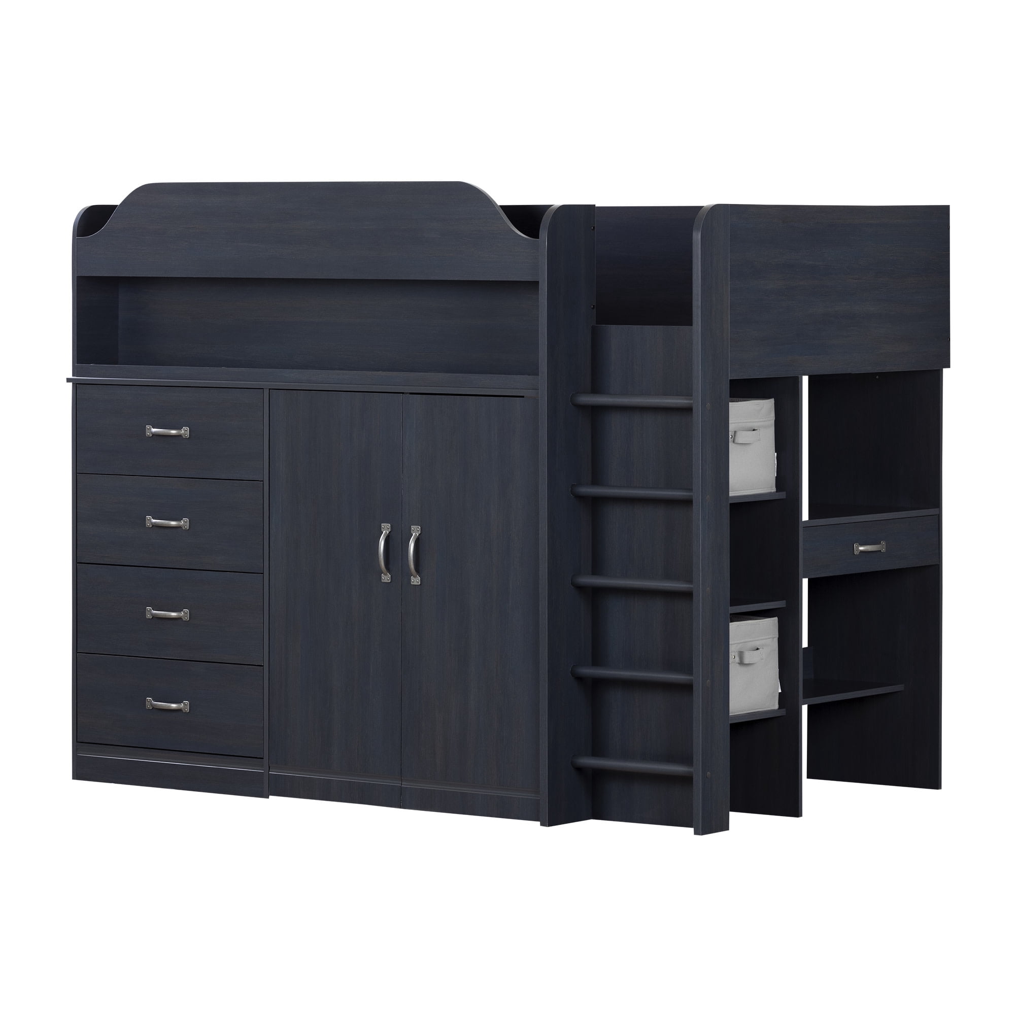 Click here for South Shore Ulysses Twin Loft Bed With Desk  In Bl... prices